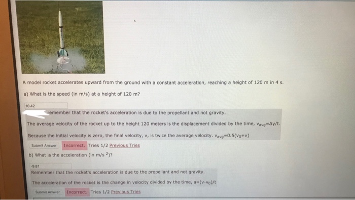 Solved A model rocket accelerates upward from the ground | Chegg.com