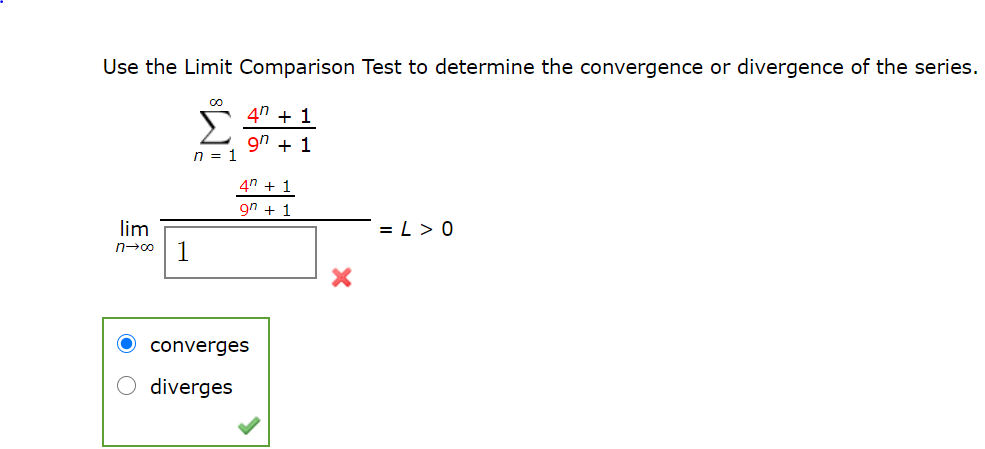 Solved Use The Limit Comparison Test To Determine The
