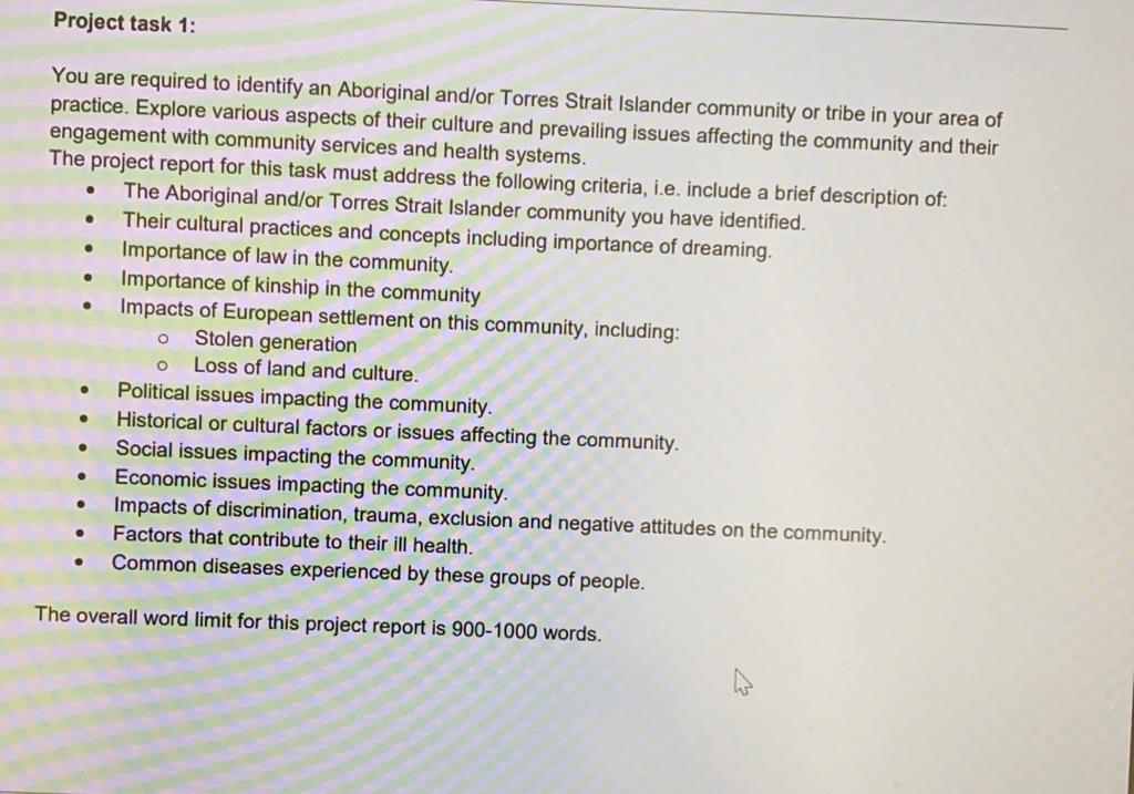 Solved Project task 1: . . . You are required to identify an | Chegg.com