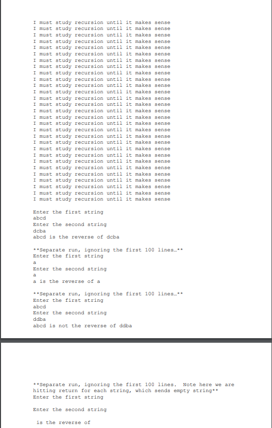 Solved Lab 9B Tasks: Recursive method repeat Times Takes in | Chegg.com