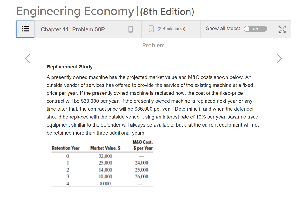 Engineering Economy (8th Edition) Chapter 11, Problem | Chegg.com