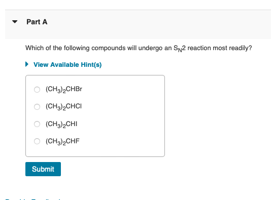 Solved Which of the following compounds will undergo an SN2 | Chegg.com