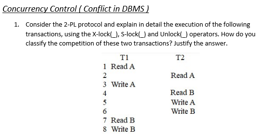 Solved Concurrency Control ( Conflict in DBMS) 1. Consider | Chegg.com Solved Concurrency Control ( Conflict in DBMS) 1. Consider | Chegg.com