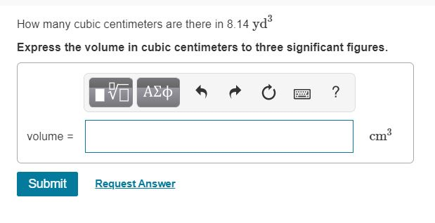 Solved How many cubic centimeters are there in 8.14 yd | Chegg.com