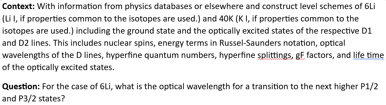 Solved Context: With information from physics databases or | Chegg.com
