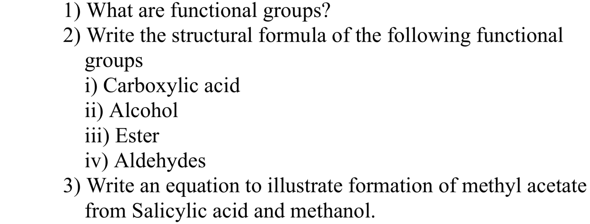 Solved What are functional groups?Write the structural | Chegg.com