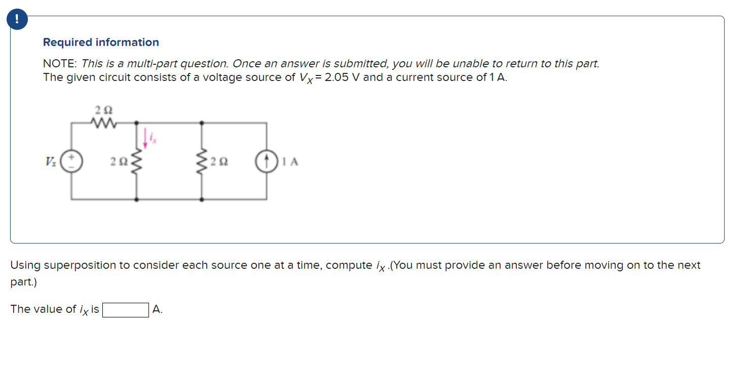Solved ! Required information NOTE: This is a multi-part | Chegg.com