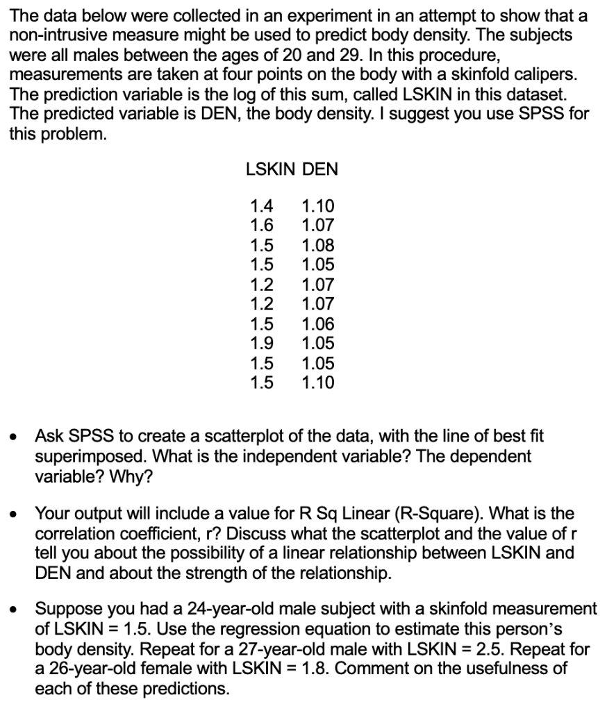 Solved The data below were collected in an experiment in an | Chegg.com