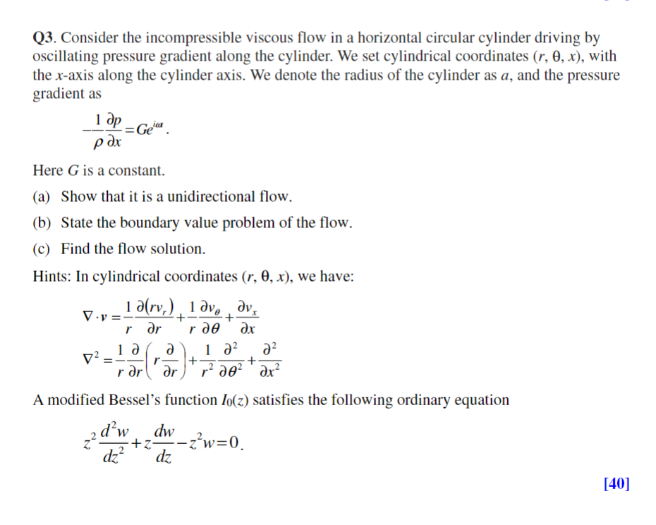 Solved Q3. ﻿Consider the incompressible viscous flow in a | Chegg.com