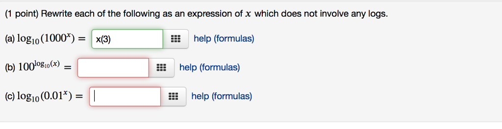 Solved (1 point) Rewrite each of the following as an | Chegg.com