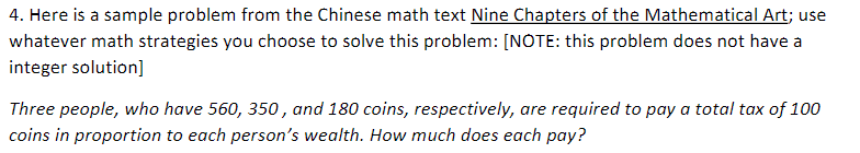 Solved 4. Here is a sample problem from the Chinese math | Chegg.com