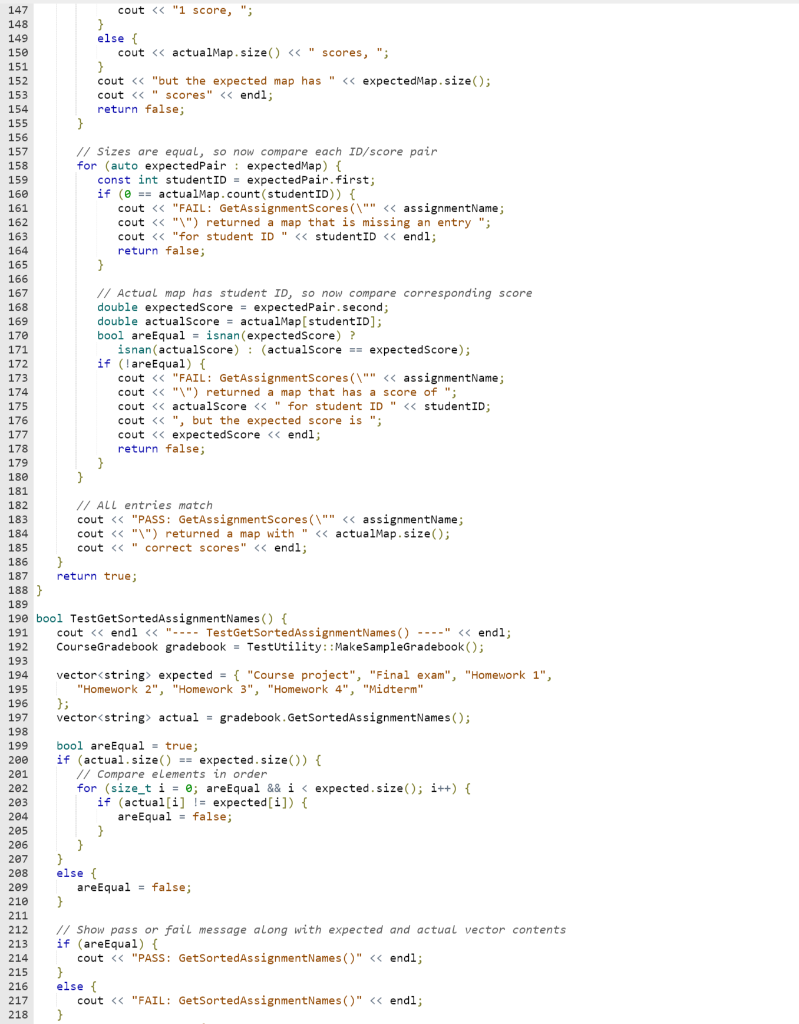 Solved 6.11 LAB: Course gradebook with unordered_map (C++). | Chegg.com