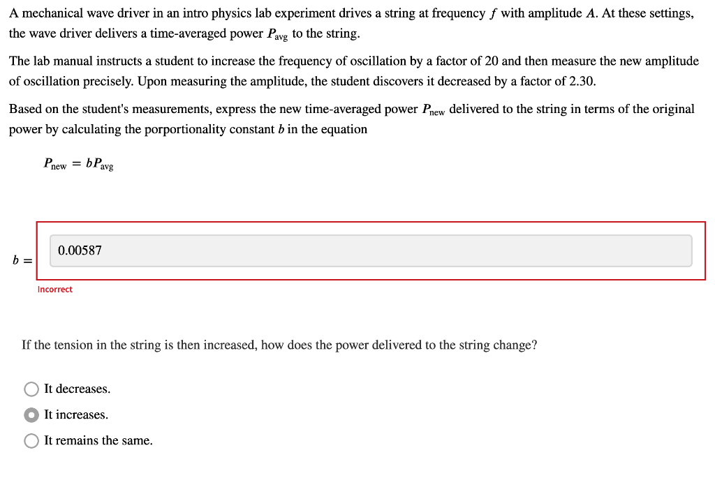 Solved A mechanical wave driver in an intro physics lab | Chegg.com