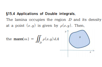 Solved $15.4 Applications of Double integrals. The lamina | Chegg.com