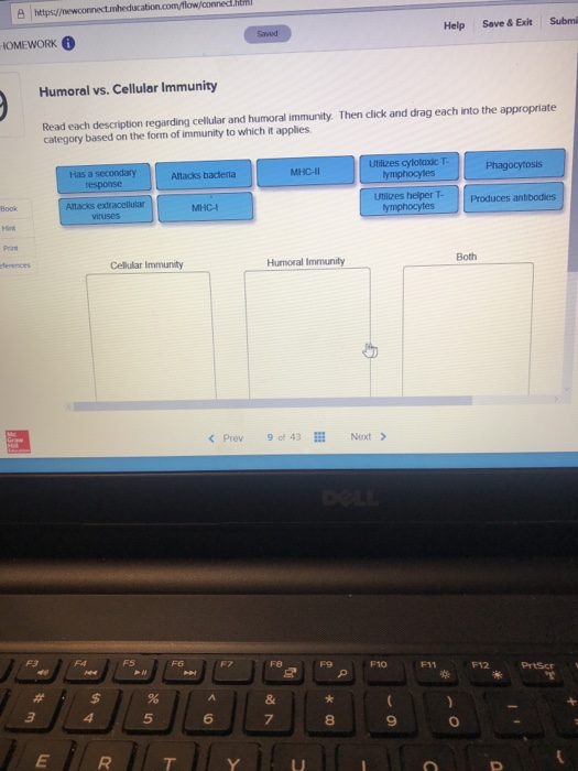 Solved Help Save& Exit Submi KOMEWORK Humoral vs. Cellular | Chegg.com