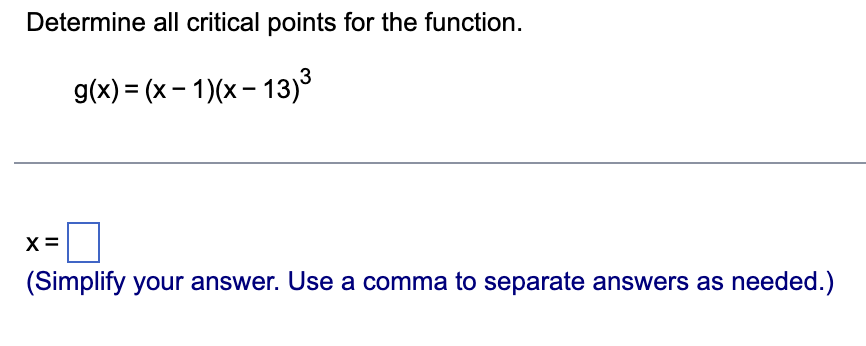 Solved Determine all critical points for the | Chegg.com