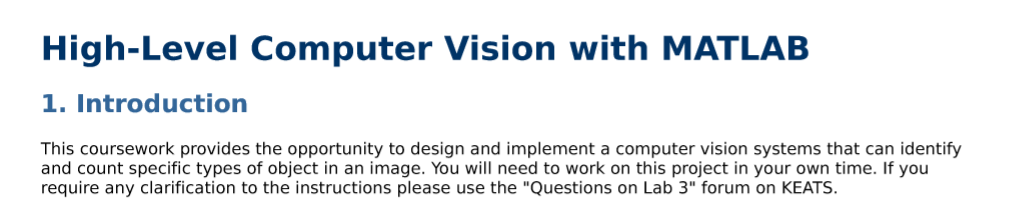 High-Level Computer Vision with MATLAB 1. | Chegg.com