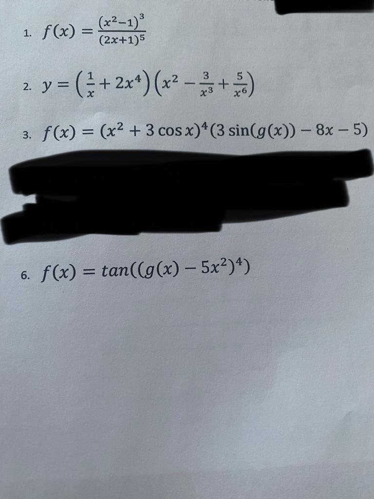 Solved SOLVE DERIVATIVES USING CHAIN RULE, QUOTIENT RULE, | Chegg.com