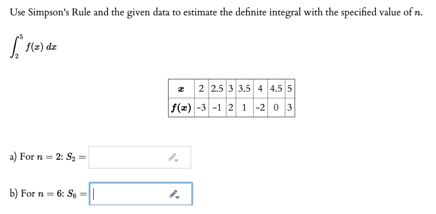 Solved Use Simpson's Rule and the given data to estimate the | Chegg.com