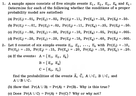 Solved 1. A sample space consists of five simple events | Chegg.com