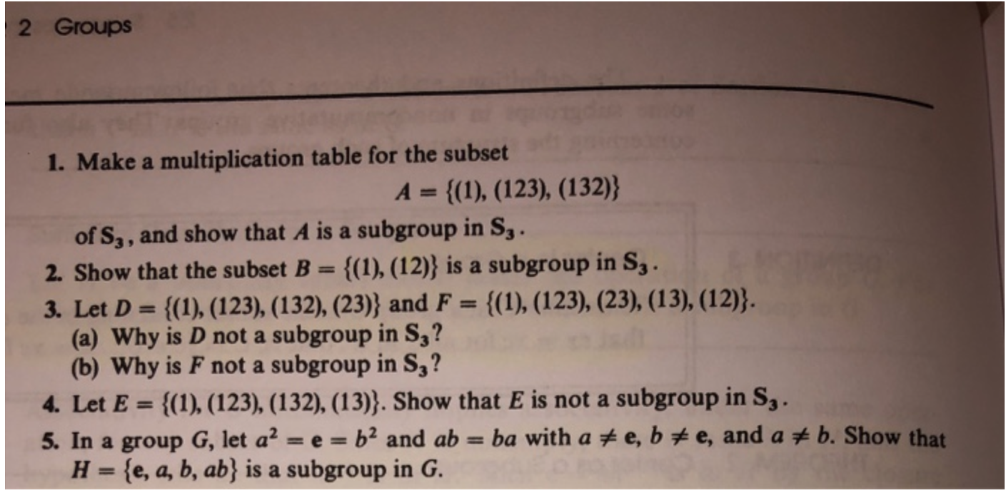 Solved 2 Groups 1. Make a multiplication table for the | Chegg.com