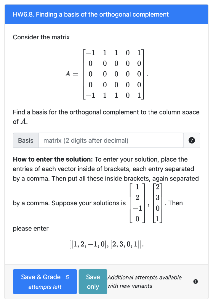 Solved Consider the matrix | Chegg.com