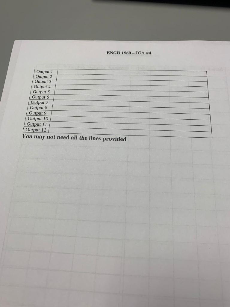 Solved ENGR 1560 - ICA #4 This ICA should be completed on | Chegg.com