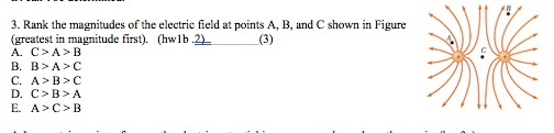 Solved 3 Rank The Magnitudes Of The Electric Field At