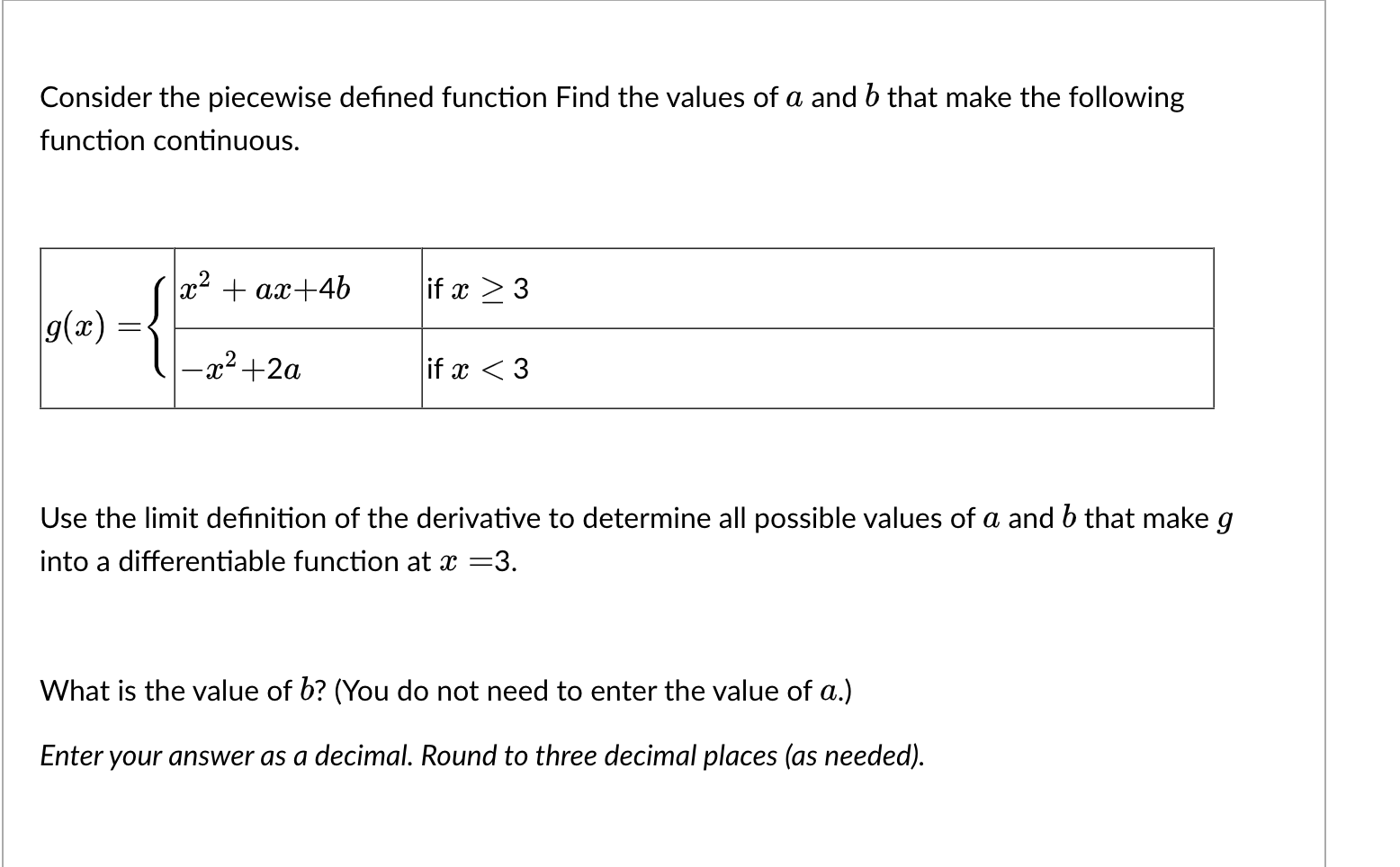 Solved Consider The Piecewise Defined Function Find The V 