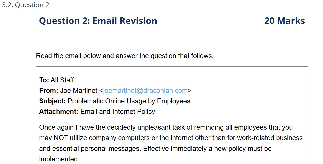 Read the email below and answer the question that | Chegg.com
