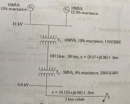Solved For the radial network shown in fig a three phase | Chegg.com