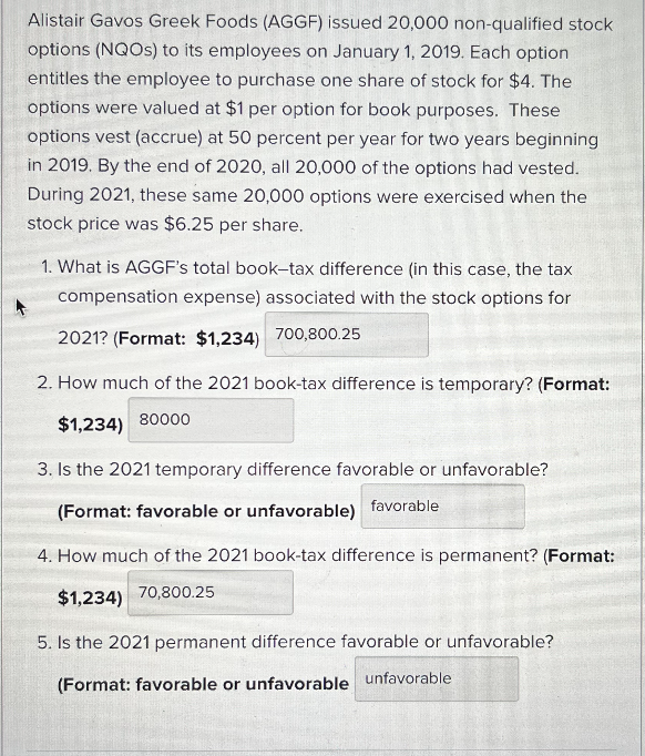 Solved Alistair Gavos Greek Foods (AGGF) issued 20,000 | Chegg.com