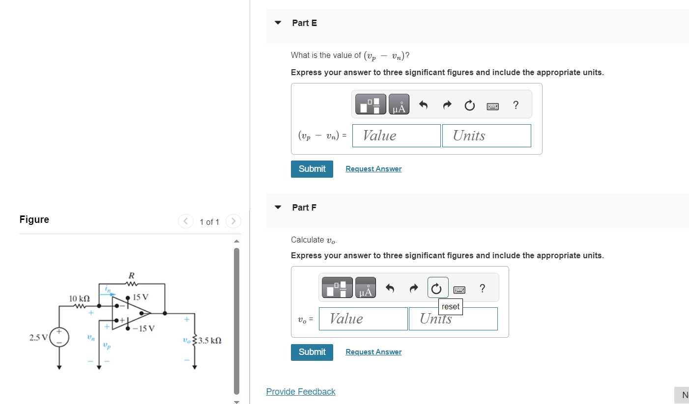 Part EWhat is the value of (vp-vn) ?Express your | Chegg.com