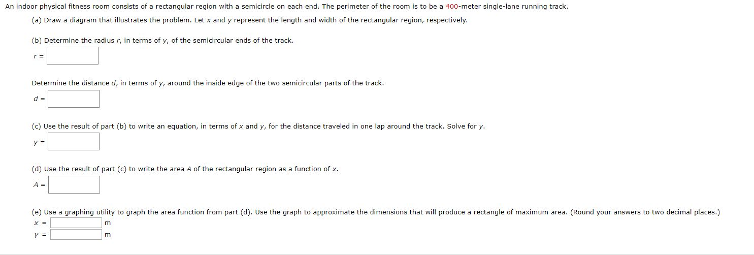 Solved An indoor physical fitness room consists of a | Chegg.com