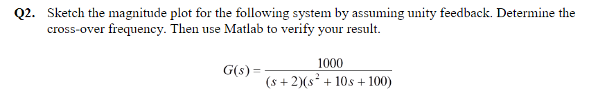 Solved Q2. Sketch the magnitude plot for the following | Chegg.com