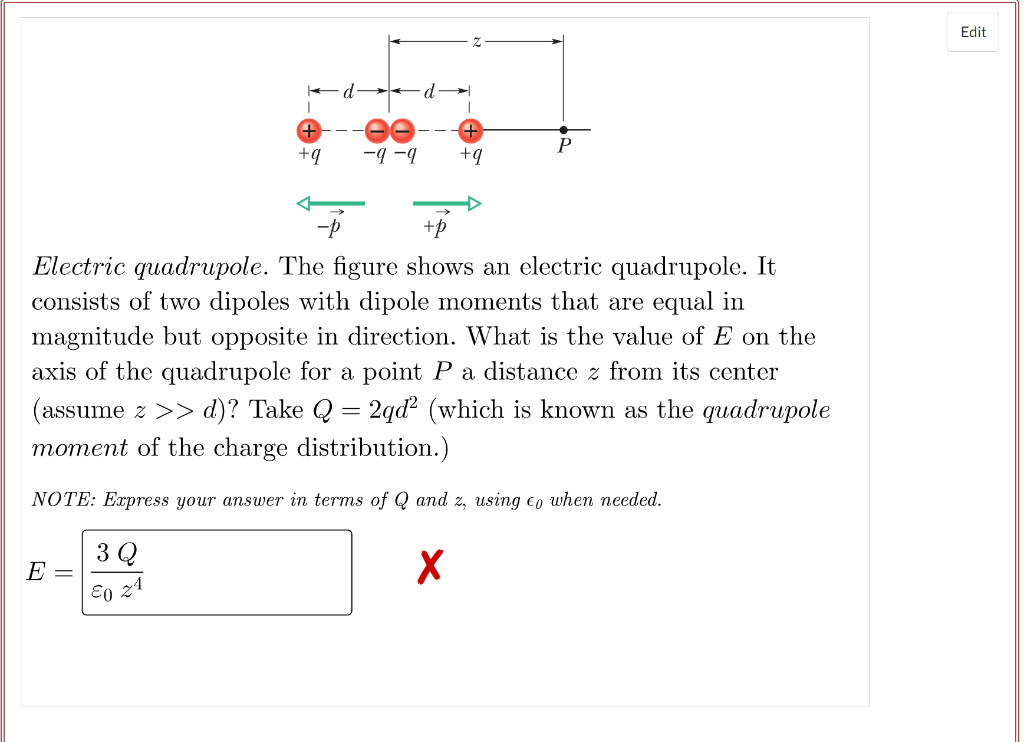 Solved Electric quadrupole. The figure shows an electric | Chegg.com