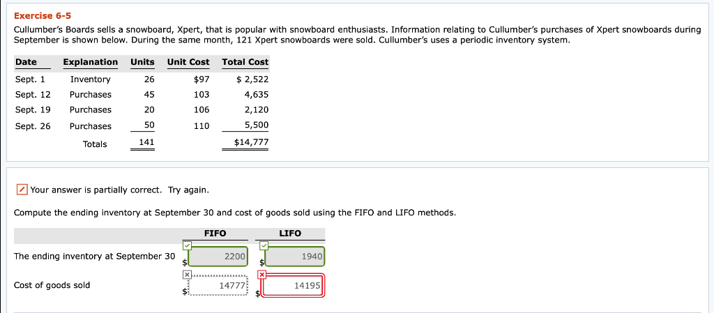 Solved Exercise 6-5 Cullumber's Boards sells a snowboard, | Chegg.com