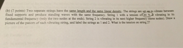 Solved Two separate strings have the same length and the | Chegg.com
