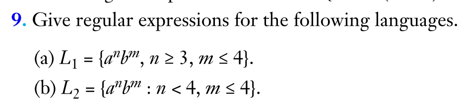 Solved 9. Give regular expressions for the following | Chegg.com