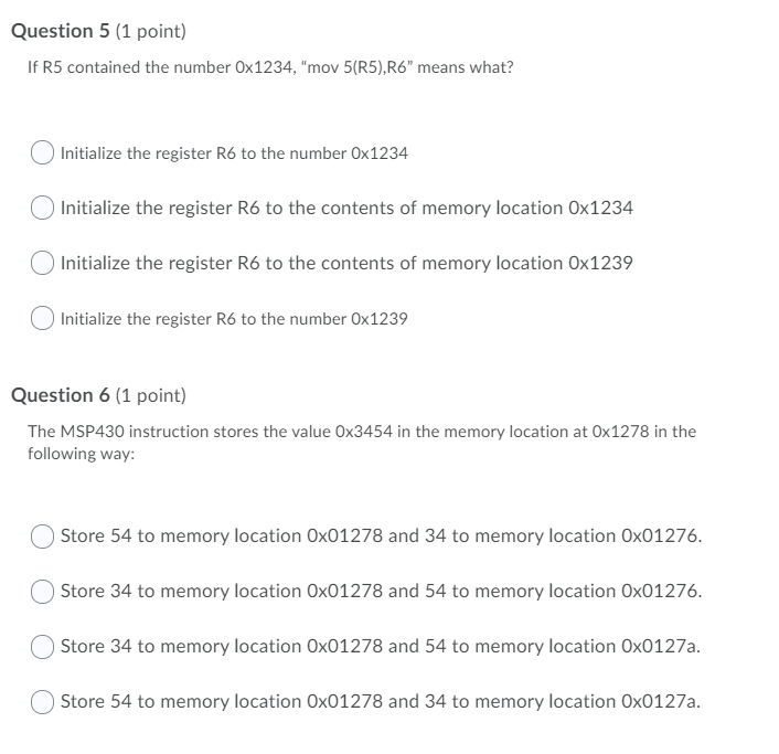 Solved Question 5 (1 point) If R5 contained the number | Chegg.com