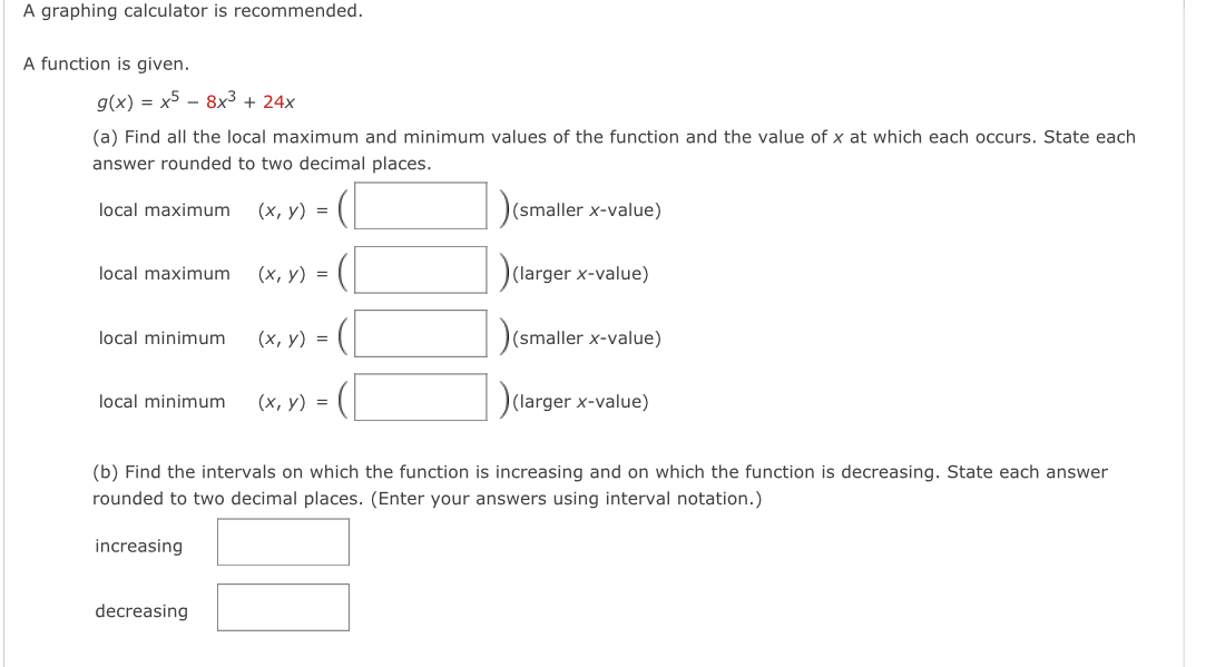 Solved A graphing calculator is recommended. A function is | Chegg.com