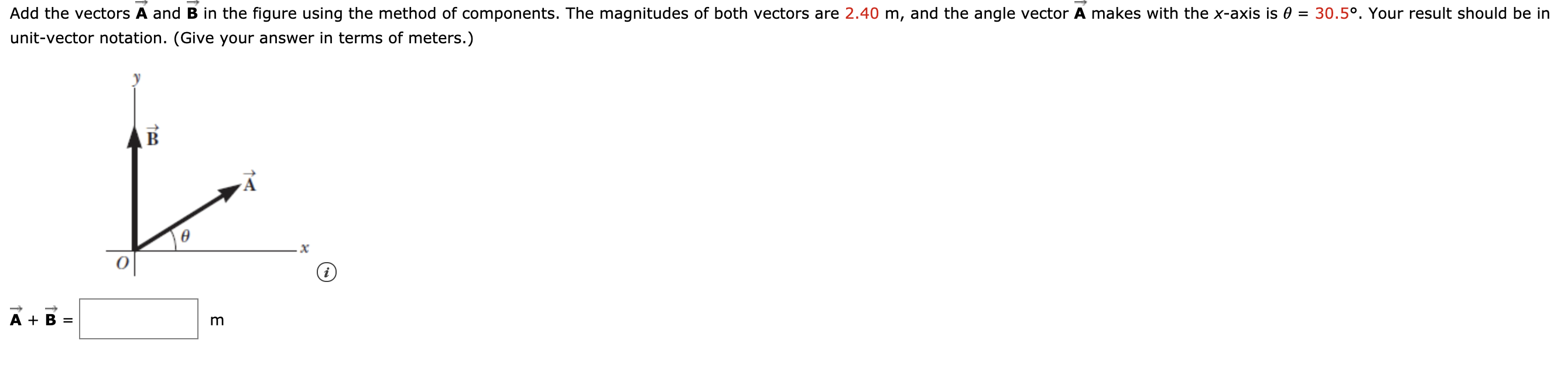 Solved Add the vectors A and B in the figure using the | Chegg.com