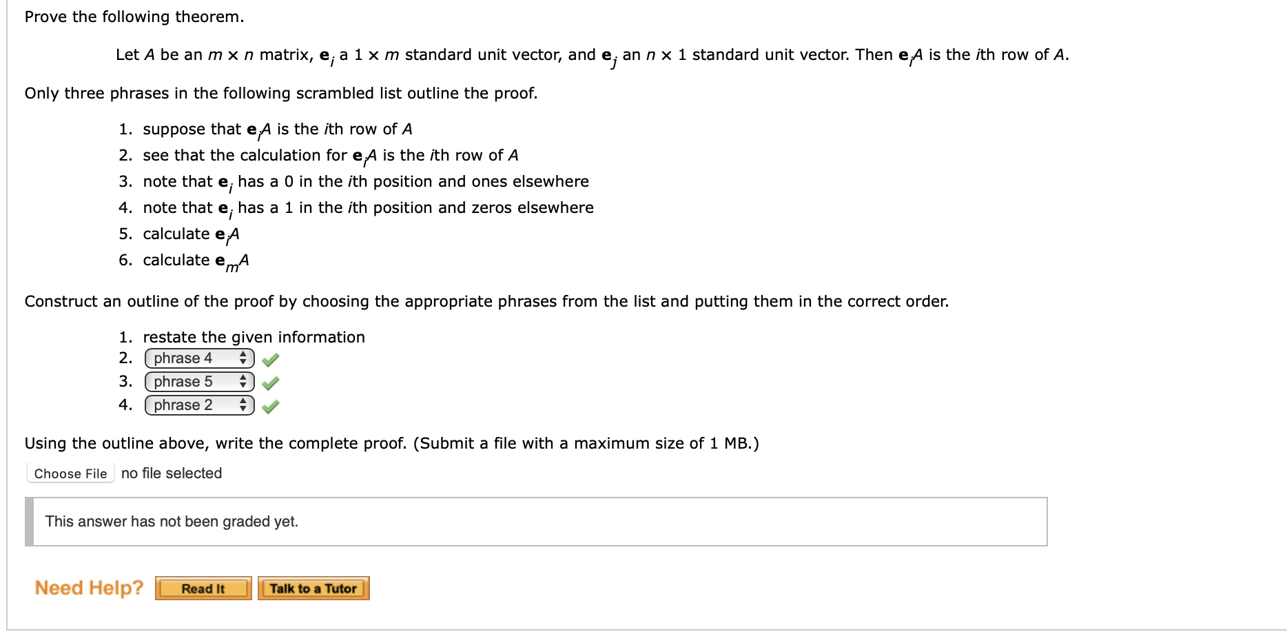 Solved Prove the following theorem. Let A be an mxn matrix, | Chegg.com