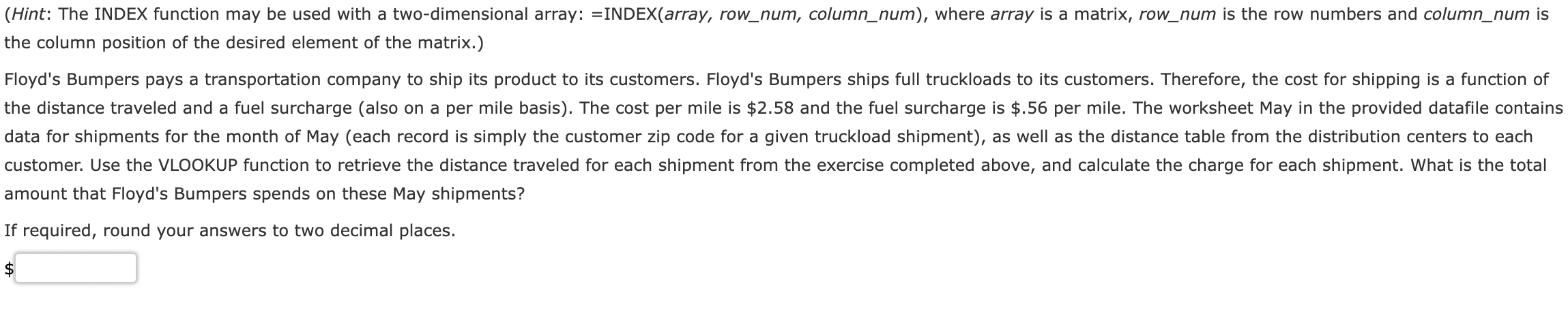 Solved Floyd's Bumpers has distribution centers in | Chegg.com