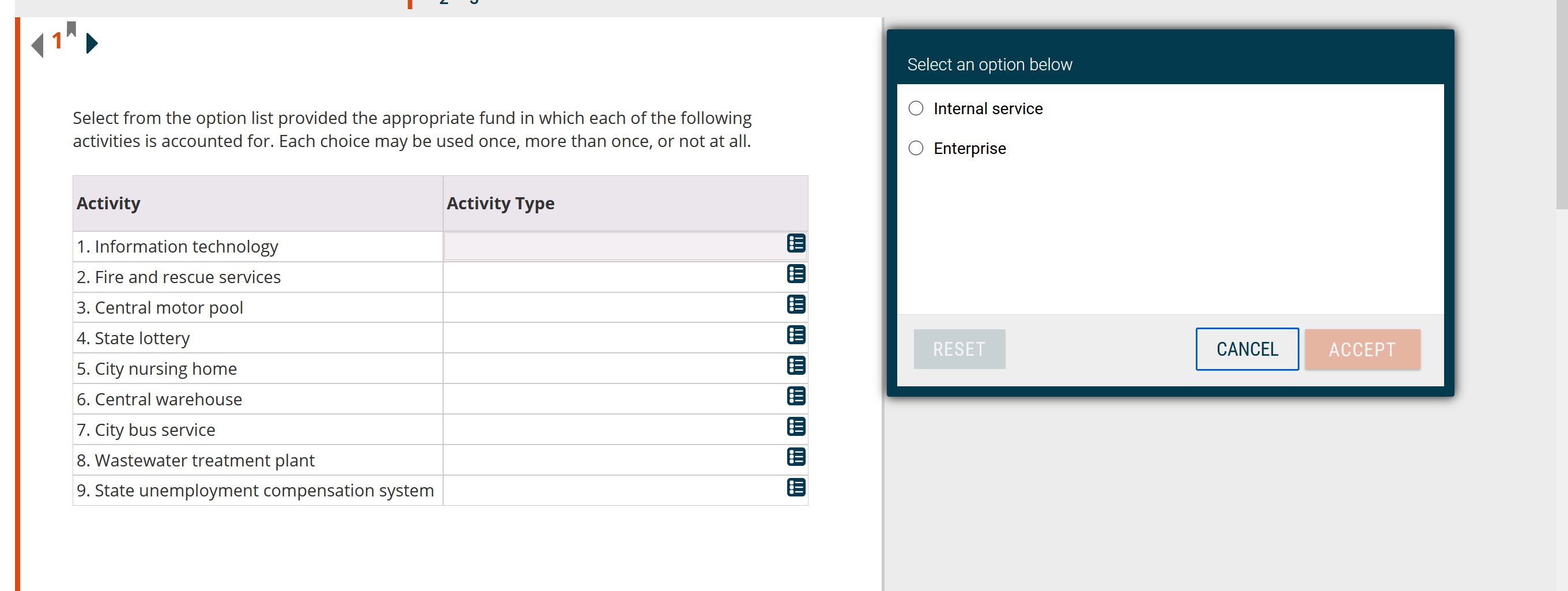 Solved Select from the option list provided the appropriate | Chegg.com