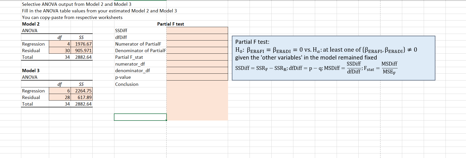 Solved [12 ﻿points] ﻿Partial F-test: A partial F-test can be | Chegg.com