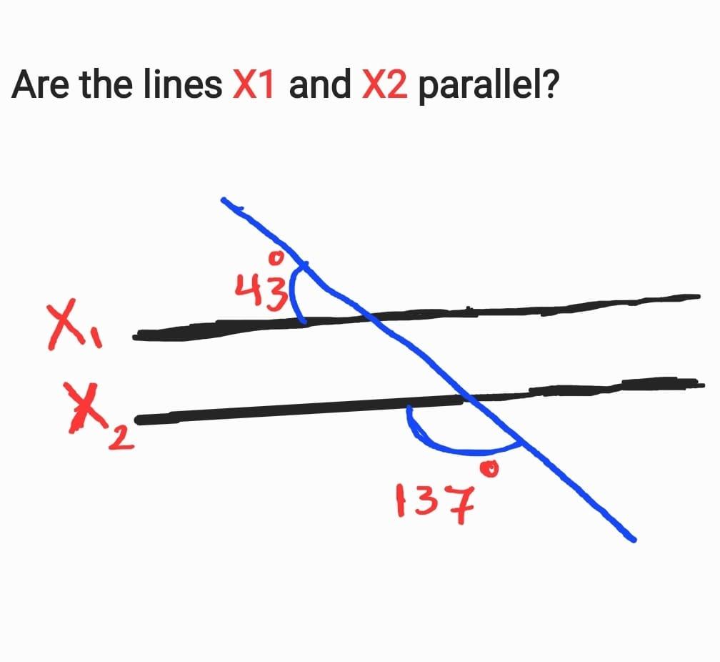 Solved Are the lines X1 and X2 parallel? 431 X X2 137 | Chegg.com