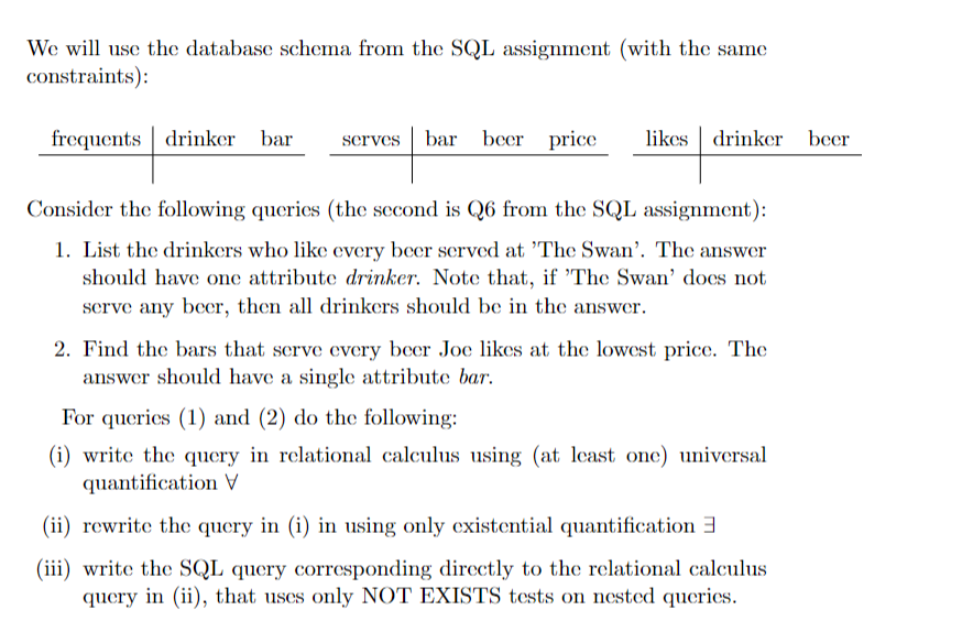 Solved We will use the database schema from the SQL | Chegg.com