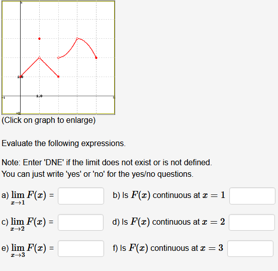 Solved 1 Click On Graph To Enlarge Evaluate The Following 