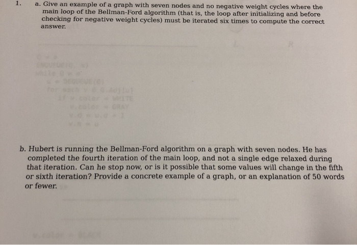 Solved a. Give an example of a graph with seven nodes and no | Chegg.com